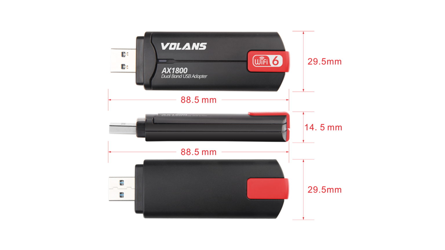 VOLANS VL-UX1800 AX1800 Wi-Fi 6 USB Adapter - Volans